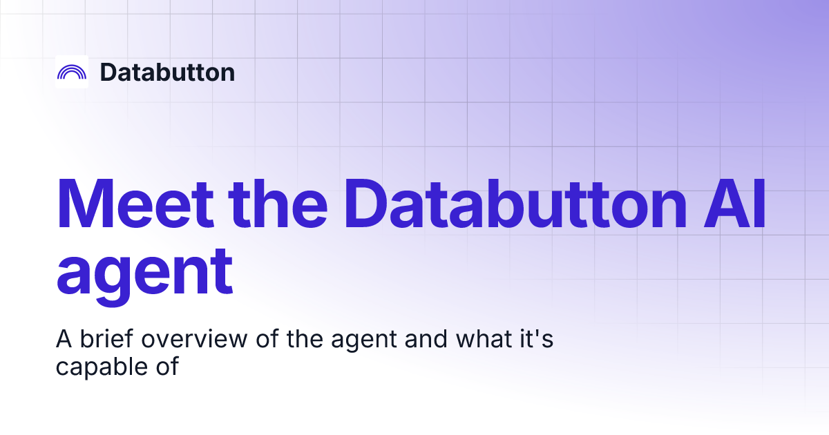 Meet the Databutton AI agent | Databutton