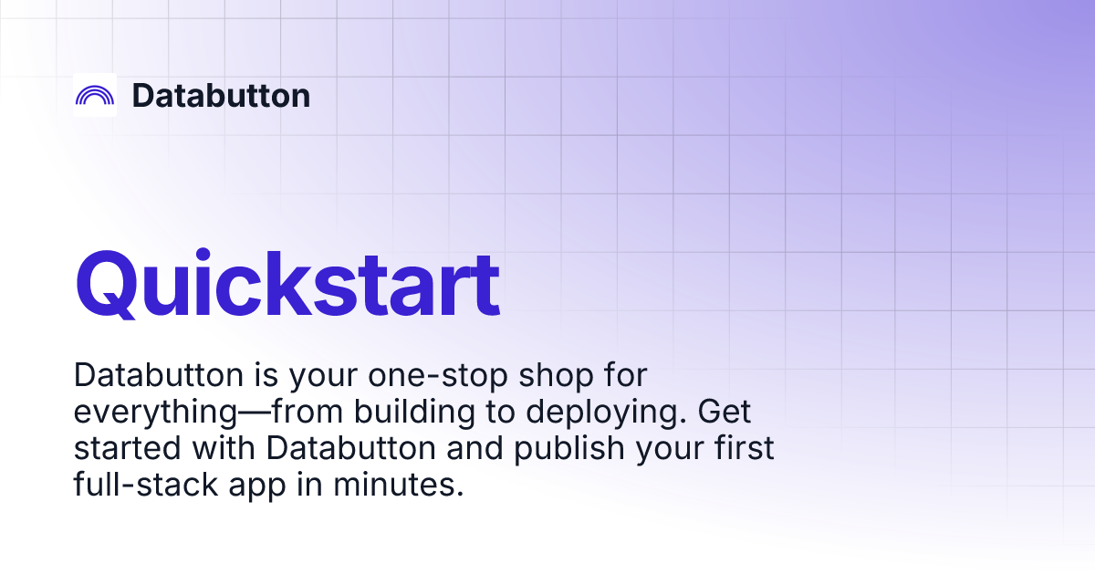 Quickstart | Databutton